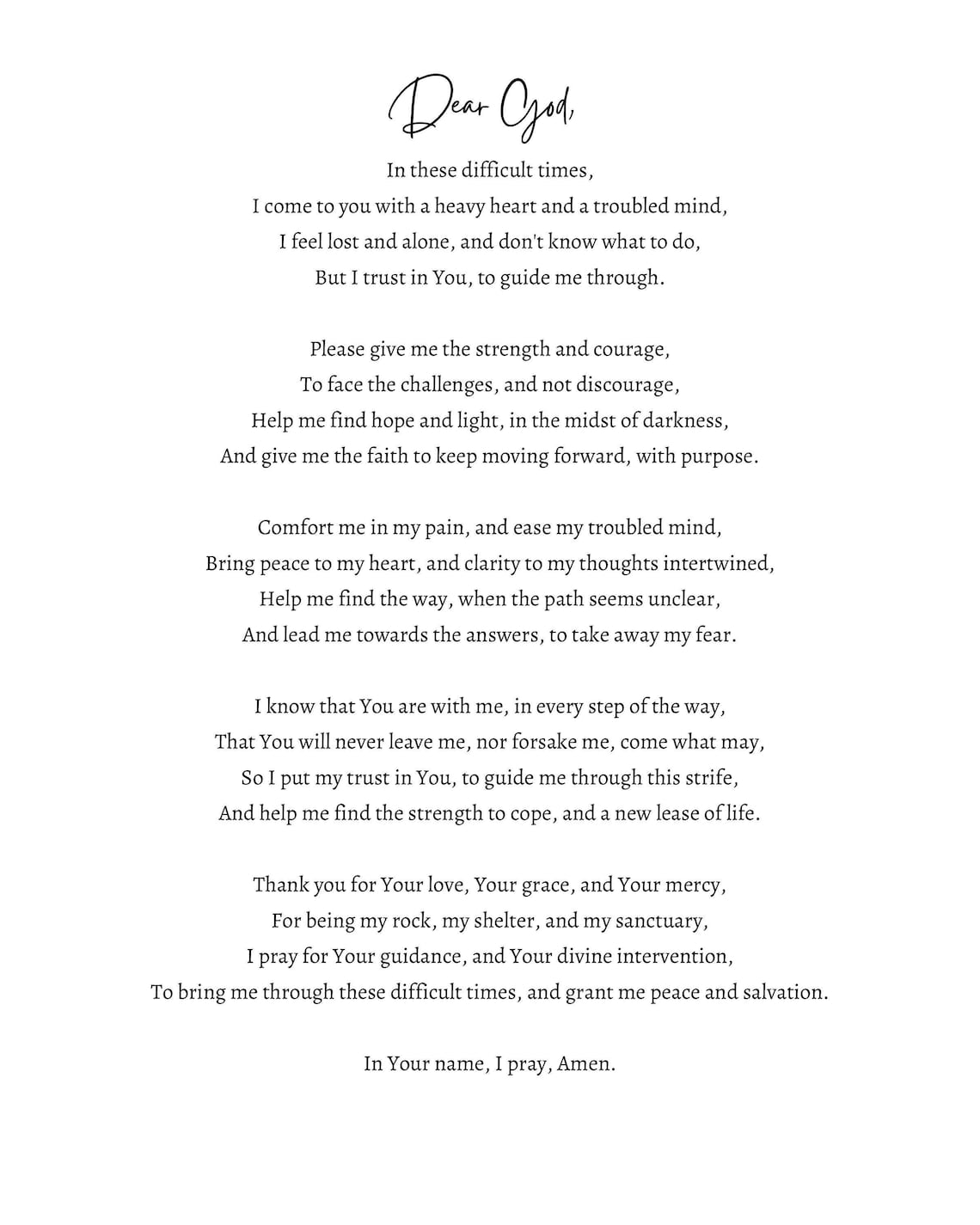 Prayer for Fear, Anxiety, Depression| Prayer for Difficult Times| Faith ...