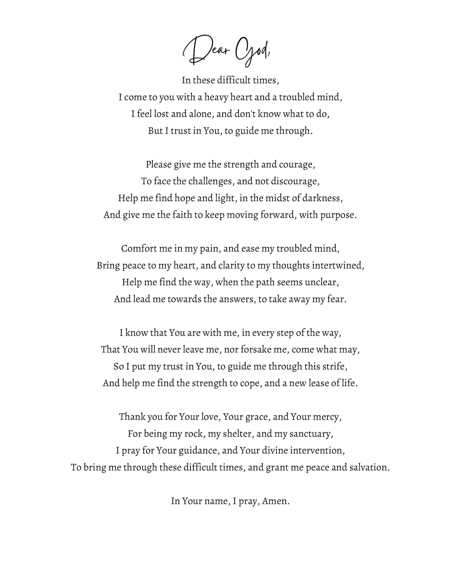 Prayer for Fear, Anxiety, Depression| Prayer for Difficult Times| Faith ...
