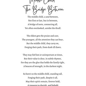 BUNDLE(3 Prints)-poems for My Children, to My First Born Poem, Middle ...