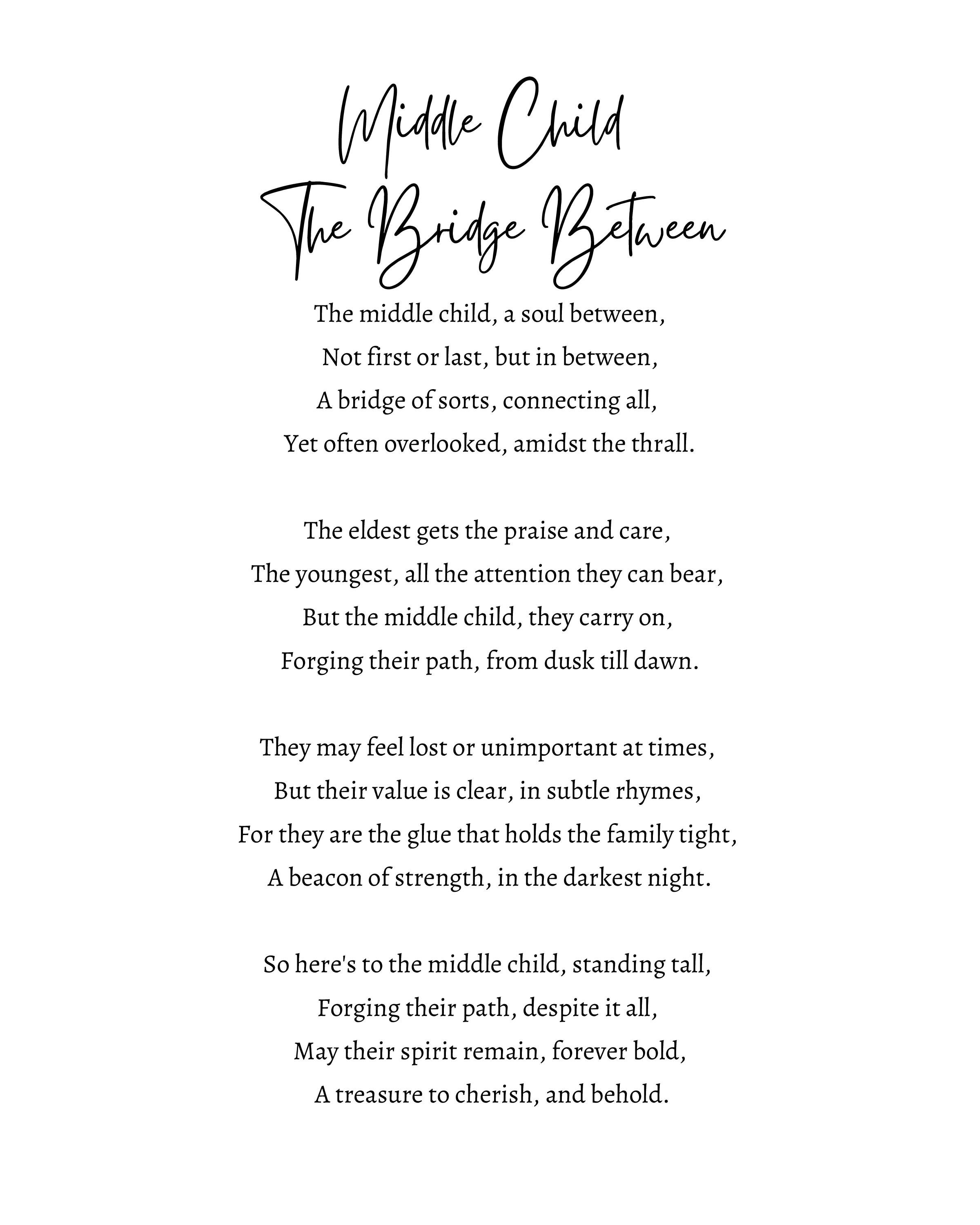 BUNDLE(3 Prints)-poems for My Children, to My First Born Poem, Middle ...