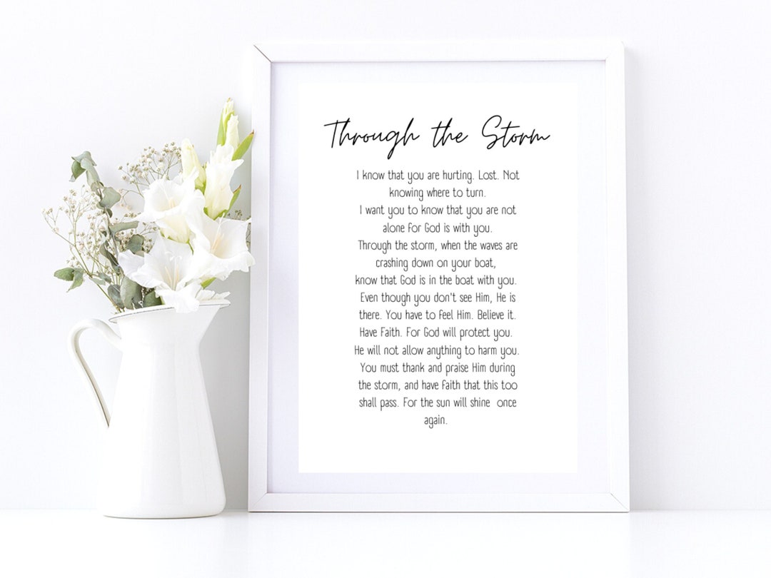 Through the Storm Prayer Poem| Anxiety Prayer, Stress, Fear, Depression ...