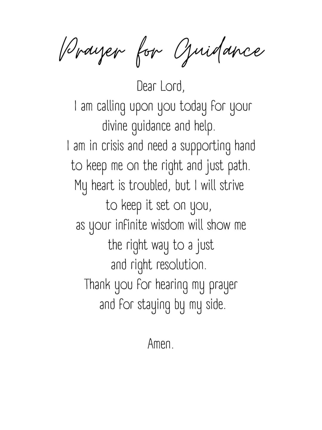 Prayer for Strength and Wisdom, Anxiety Prints, Hope, Faith, Grief ...