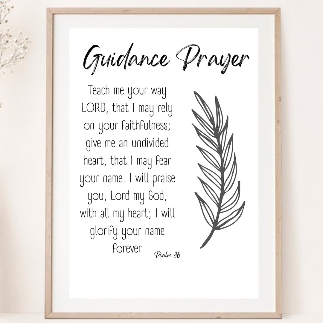 Guidance Prayer Wall Art, Printable Scripture Art, Christian Prayer ...