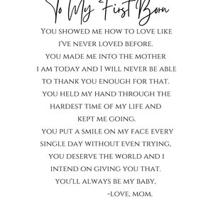 To My First Born Poem, Gift for Son Gift for Daughter Wedding Gift ...