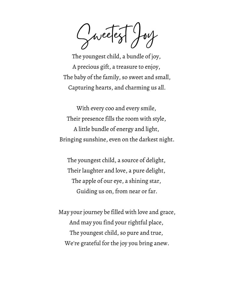 BUNDLE(3 Prints)-poems for My Children, to My First Born Poem, Middle ...