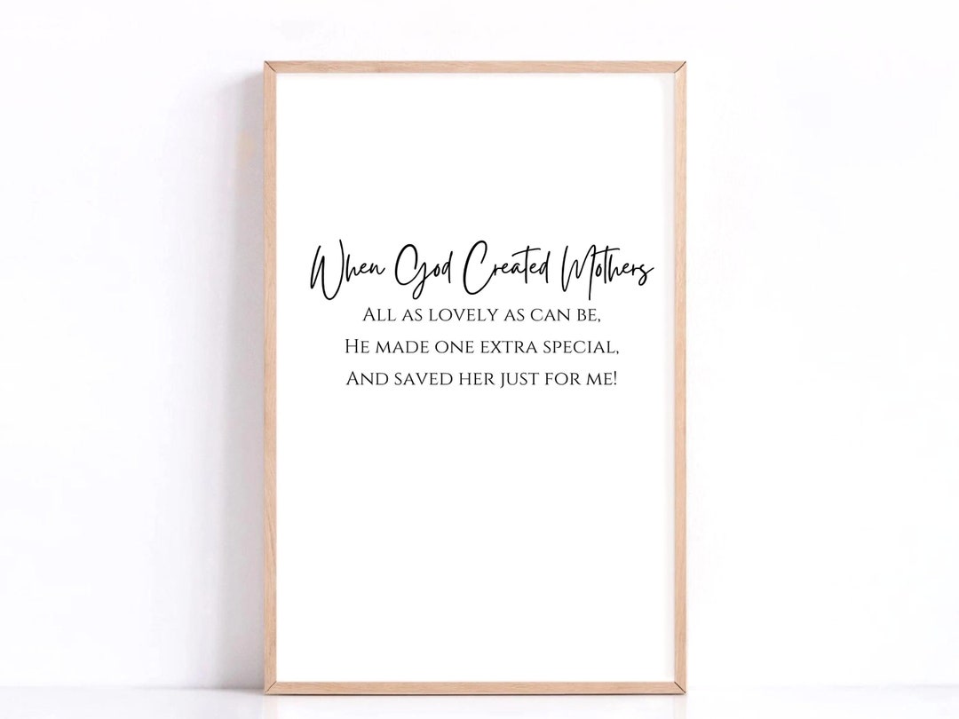 When God Created Mothers, Mother's Day Poem, Prayer for Mom, Poem for ...