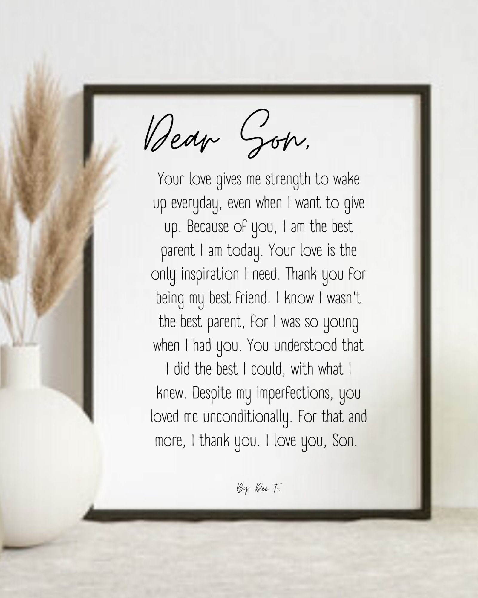 Dear Son Poem| Mother Son Quotes Prints, Son Poem, Son Prayer, Mom Life ...