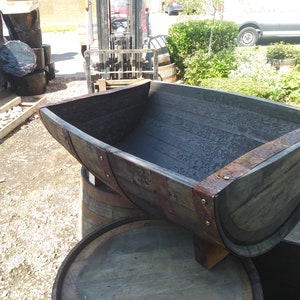 Oak Whiskey Barrel Trough - Etsy