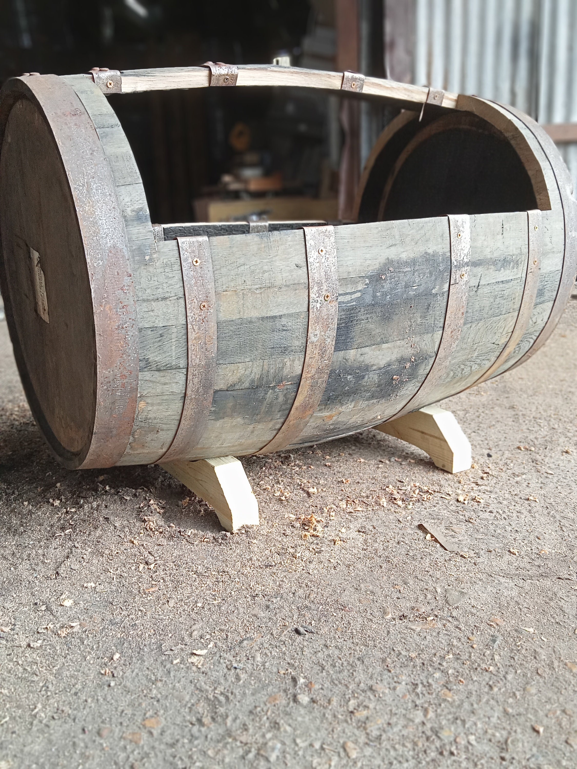 Water Tight Oak Whiskey Barrel Pond Feature Lilleys Fish Water Plants ...