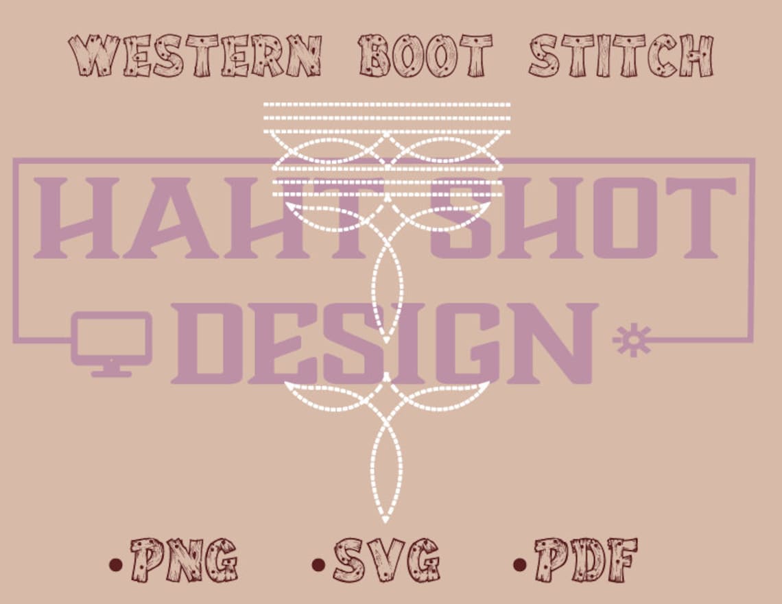 Western Cowboy Boot Toe Stitch Graphic SVG - Etsy