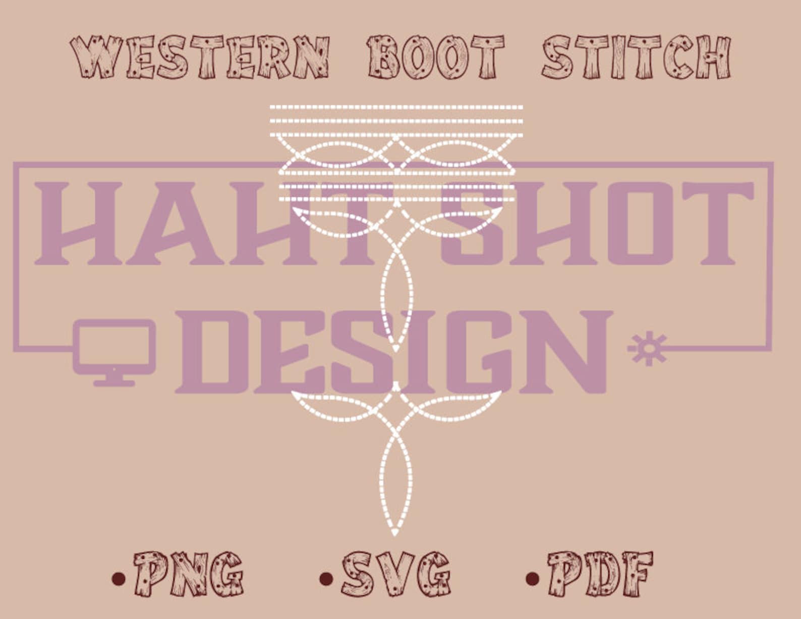 Western Cowboy Boot Toe Stitch Graphic SVG - Etsy