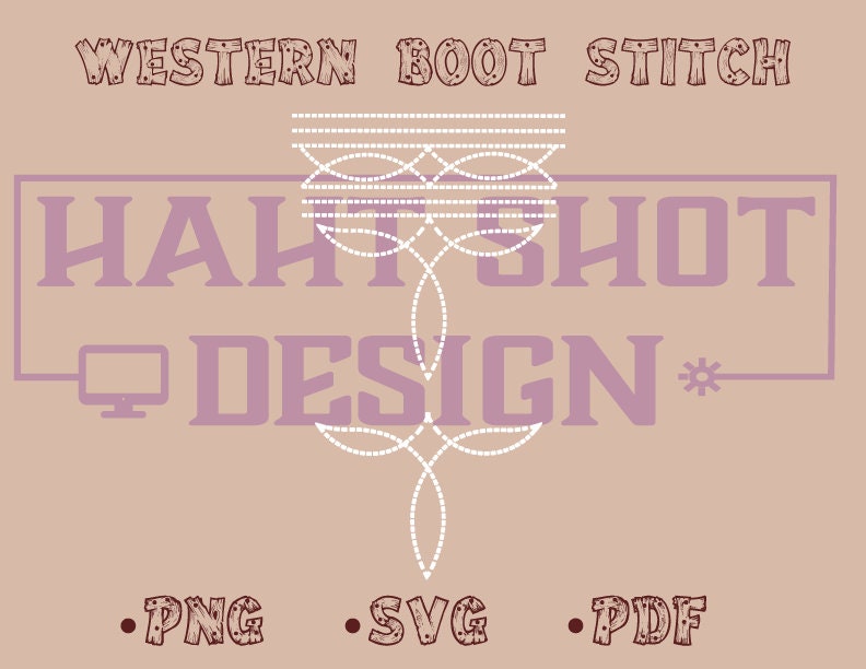 Western Cowboy Boot Toe Stitch Graphic SVG - Etsy