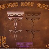 Boot Stitch PNG Cowboy Boot Design Boot Stitch Wester Stitch - Etsy
