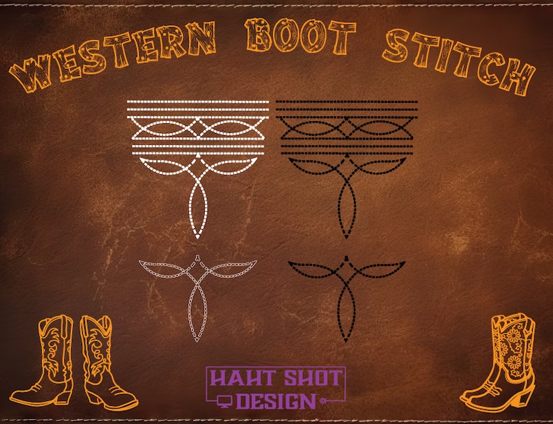 Western Cowboy Boot Toe Stitch Graphic SVG - Etsy