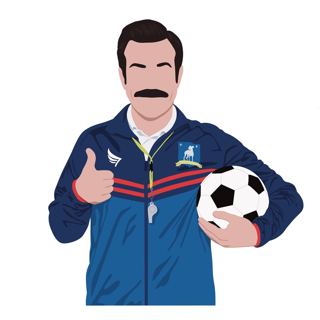 Ted Lasso Sticker Ted Lasso Illustration Waterproof Sticker Etsy
