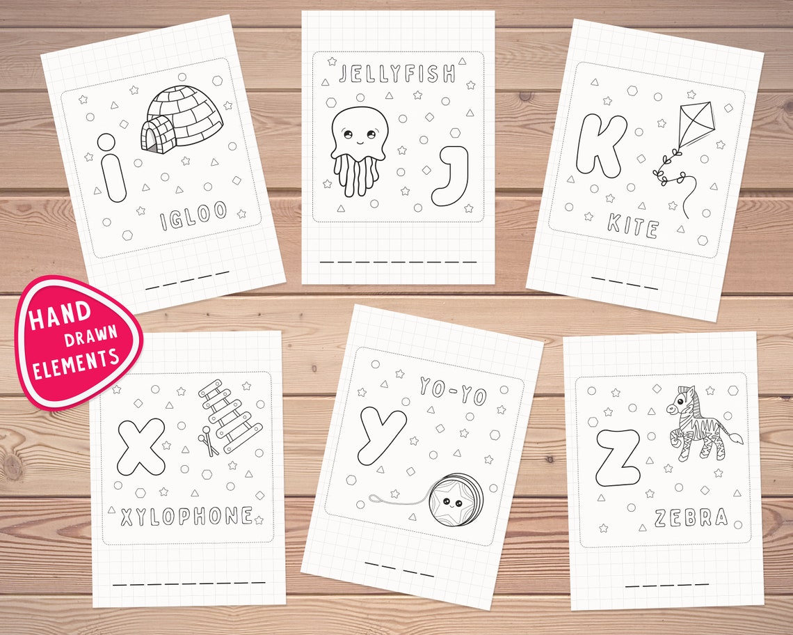 Fun Printable Alphabet Coloring Pages for Kids in Two Variations ...