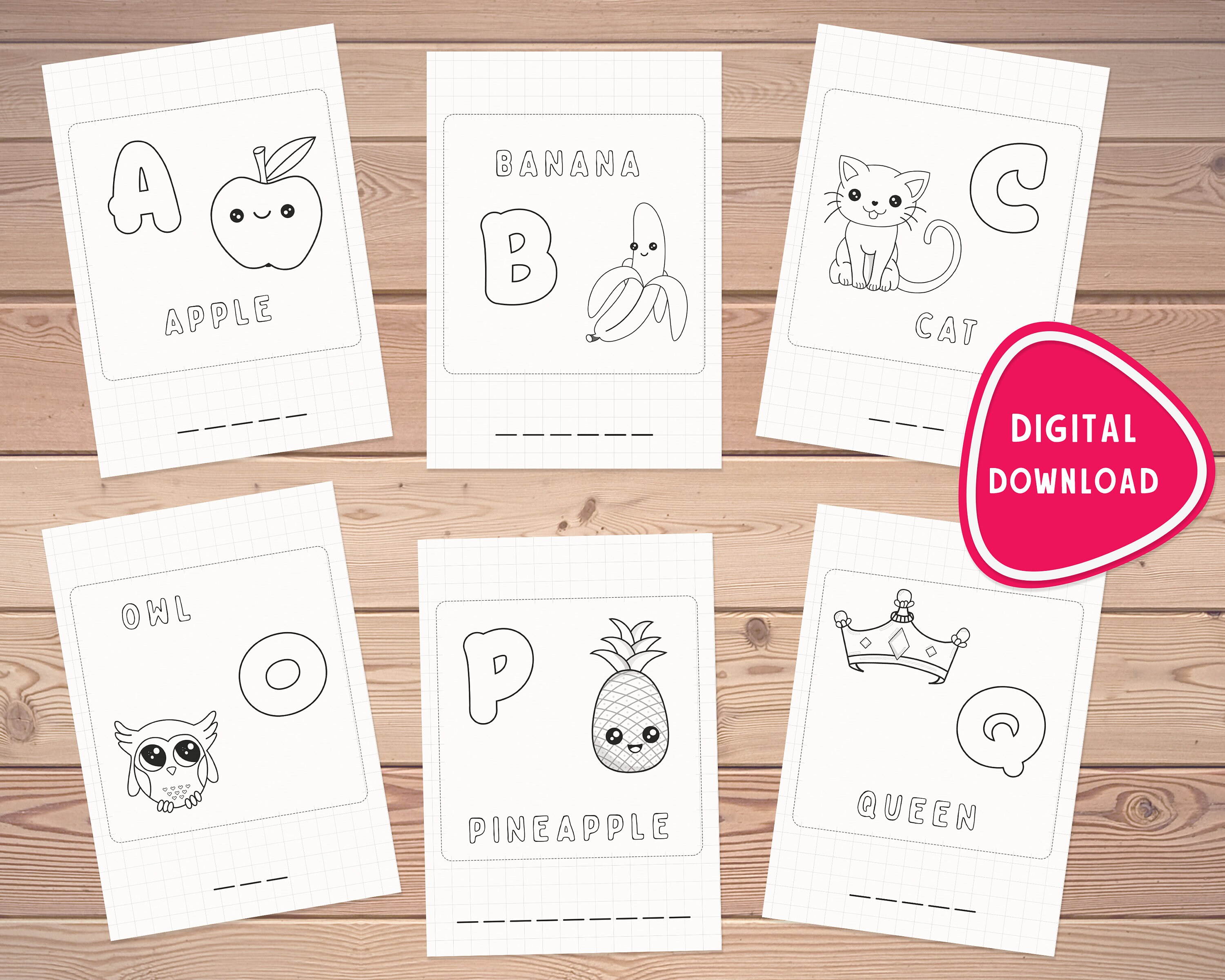 Fun Printable Alphabet Coloring Pages for Kids in Two Variations ...