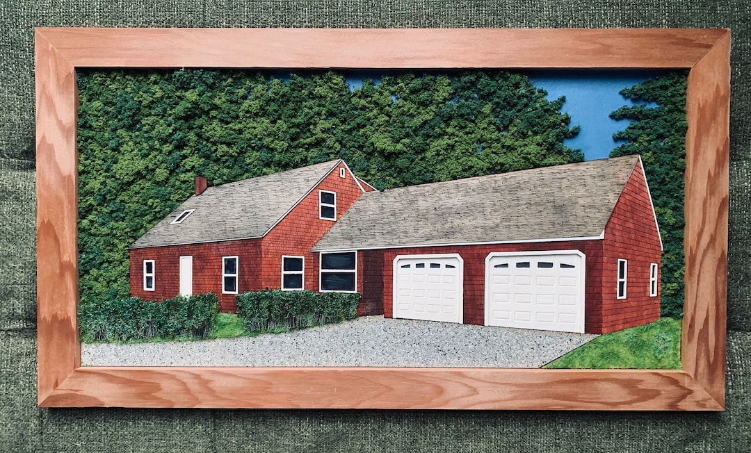 Custom Wooden House Portrait - Etsy