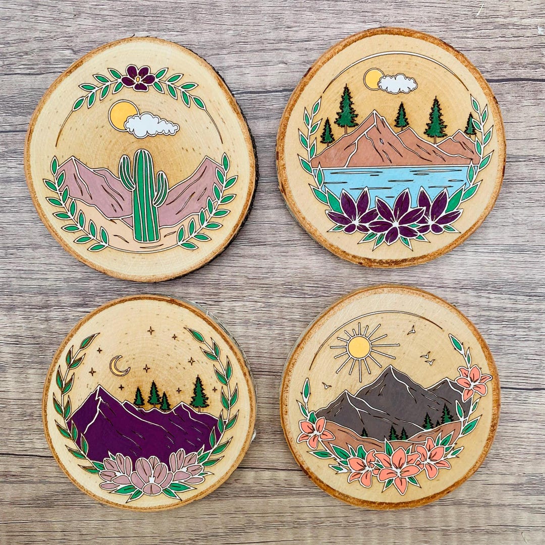 Nature Landscape Coasters - Etsy