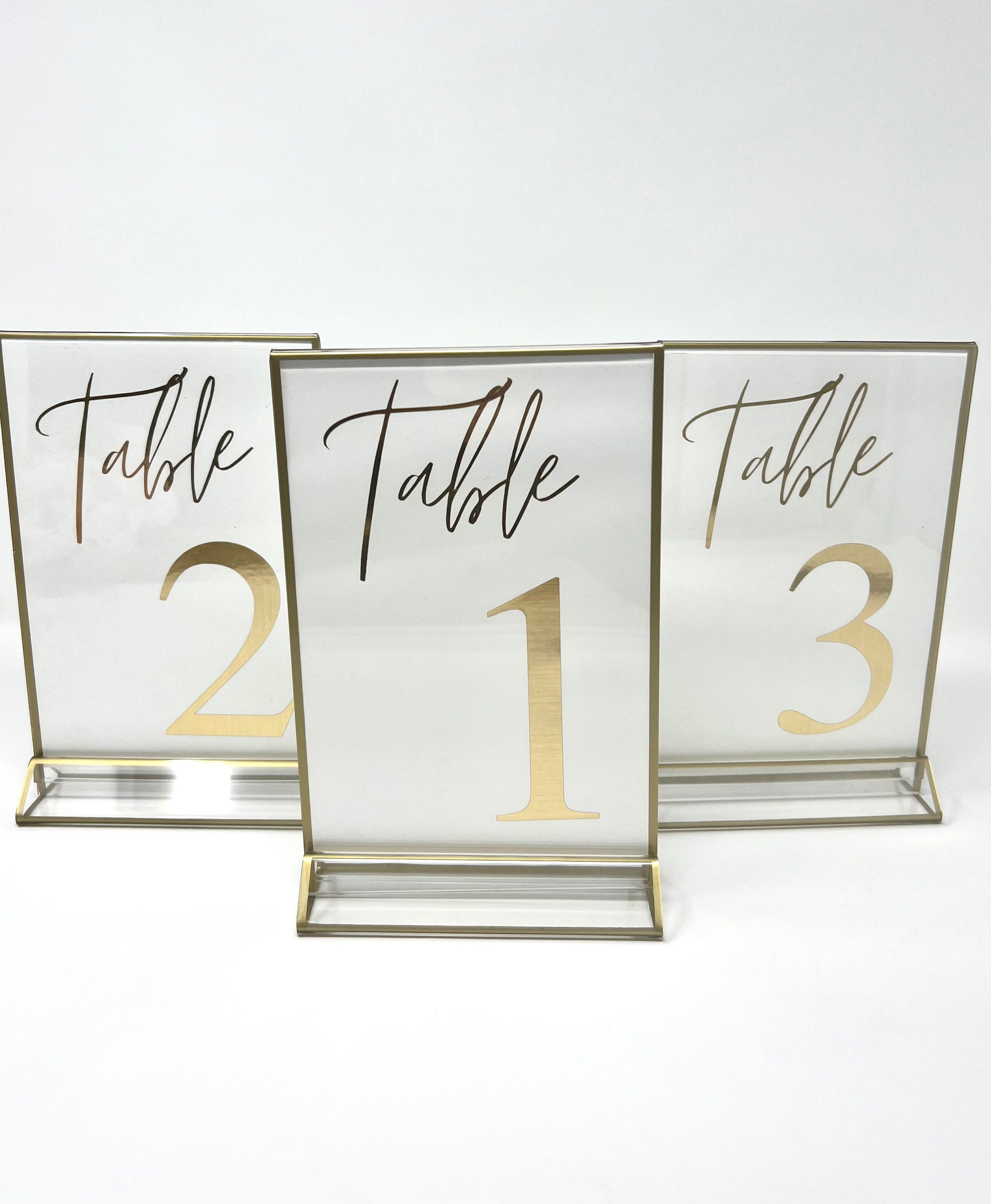 Custom Wedding Table Numbers Gold Frames - Etsy