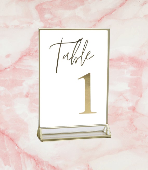 Custom Wedding Table Numbers Gold Frames - Etsy