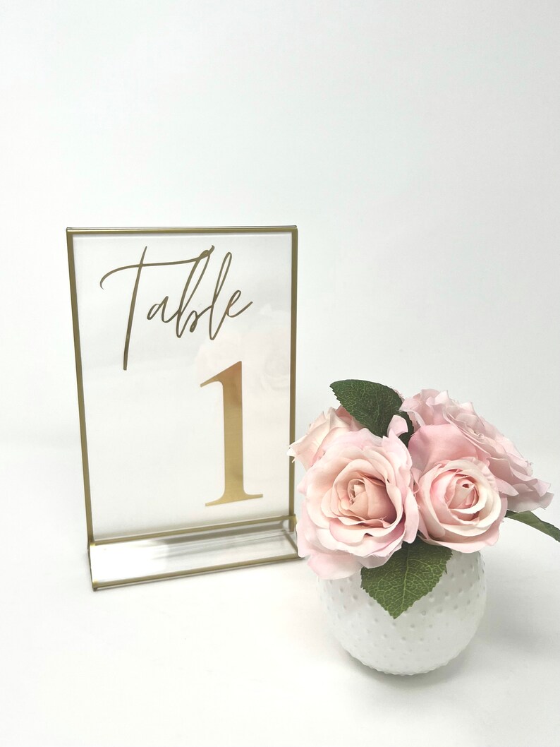 Custom Wedding Table Numbers - Gold Frames - Etsy