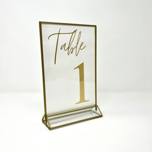 Custom Wedding Table Numbers - Gold Frames - Etsy