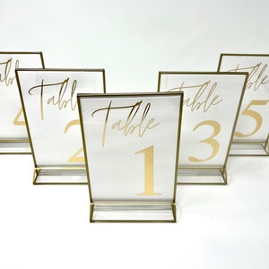 Custom Wedding Table Numbers - Gold Frames - Etsy
