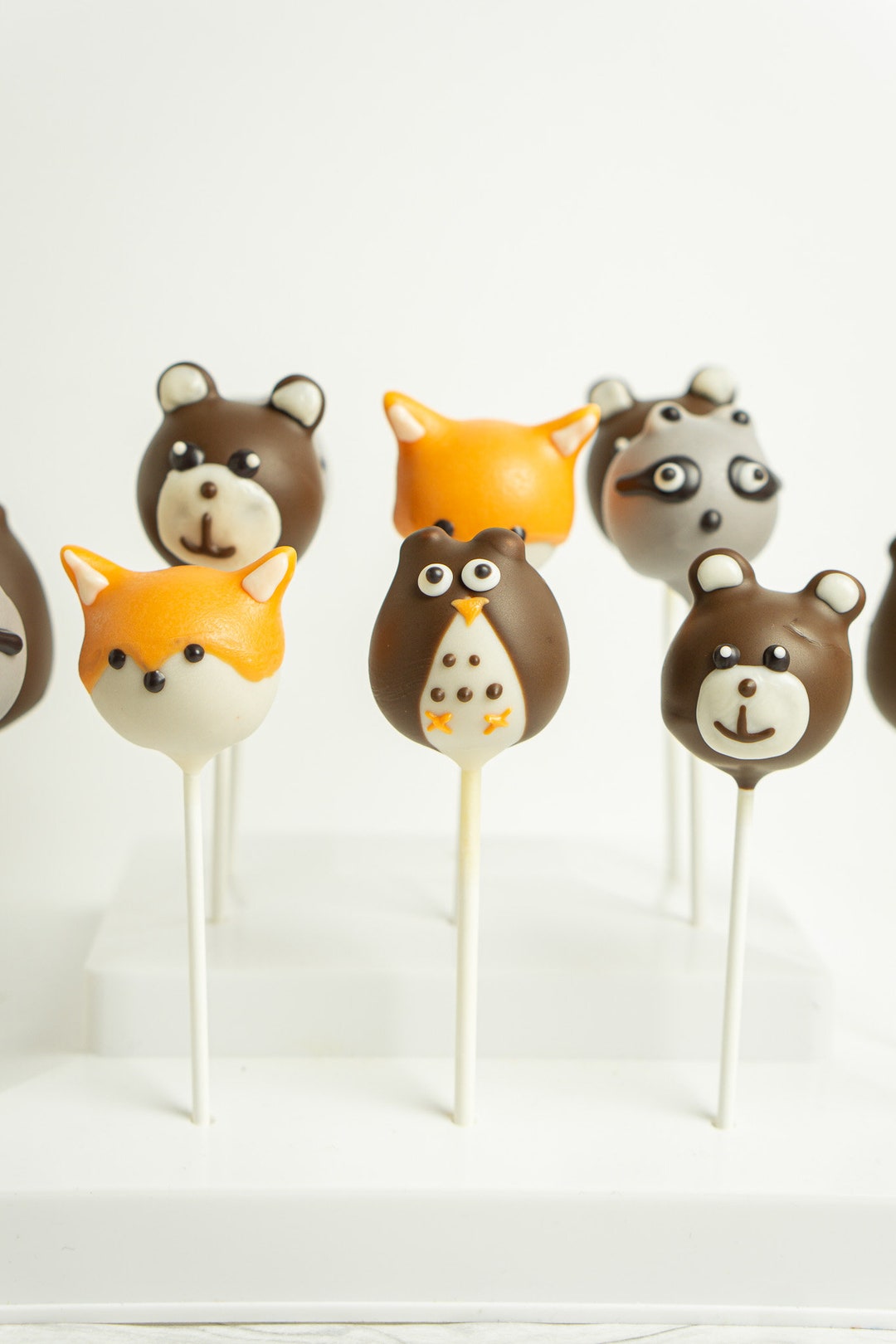 Woodland Animals Hedgehog, Owl, Racoon, Fox Cake Pops, Woodland ...