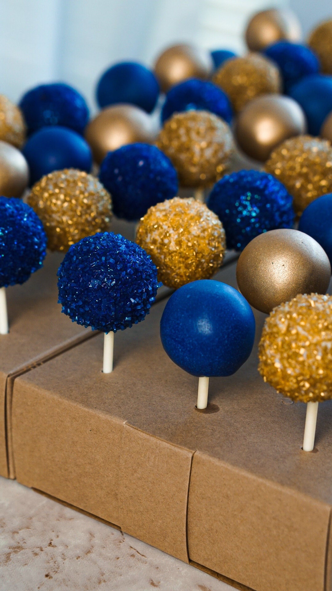 Navy Blue And Gold Candy Buffet