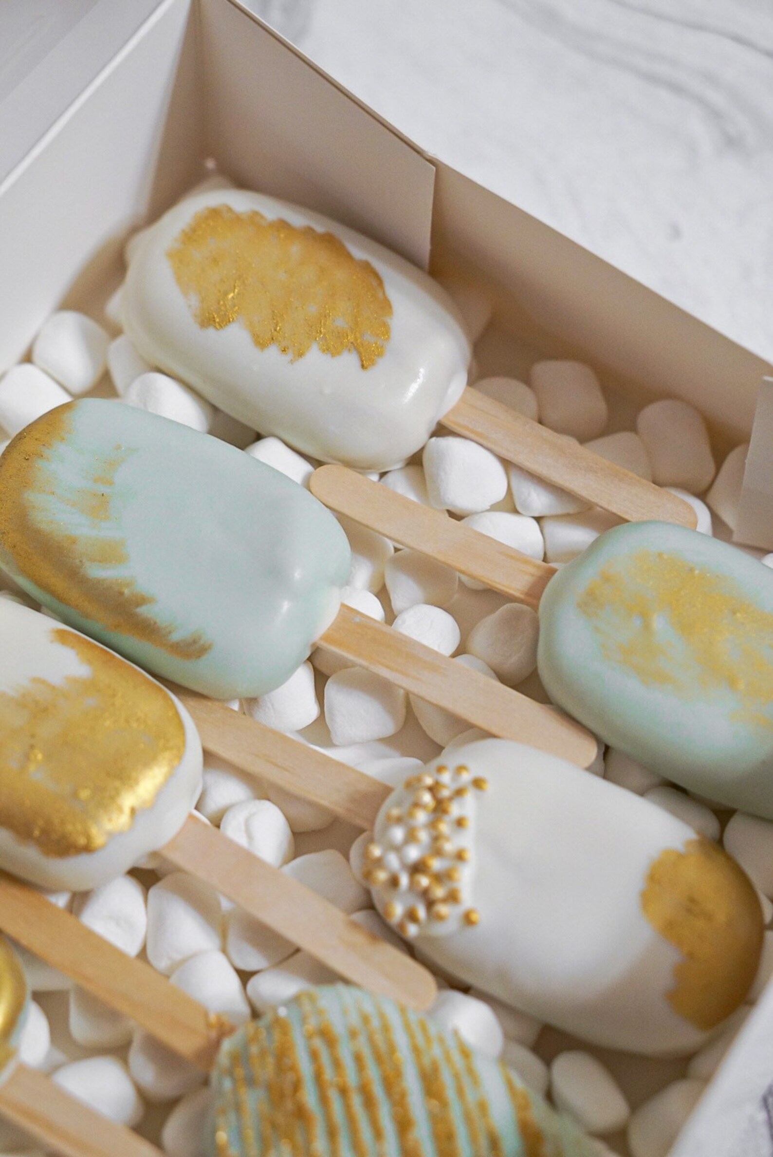 Teal and Gold Cakesicles Cake Pops - Etsy