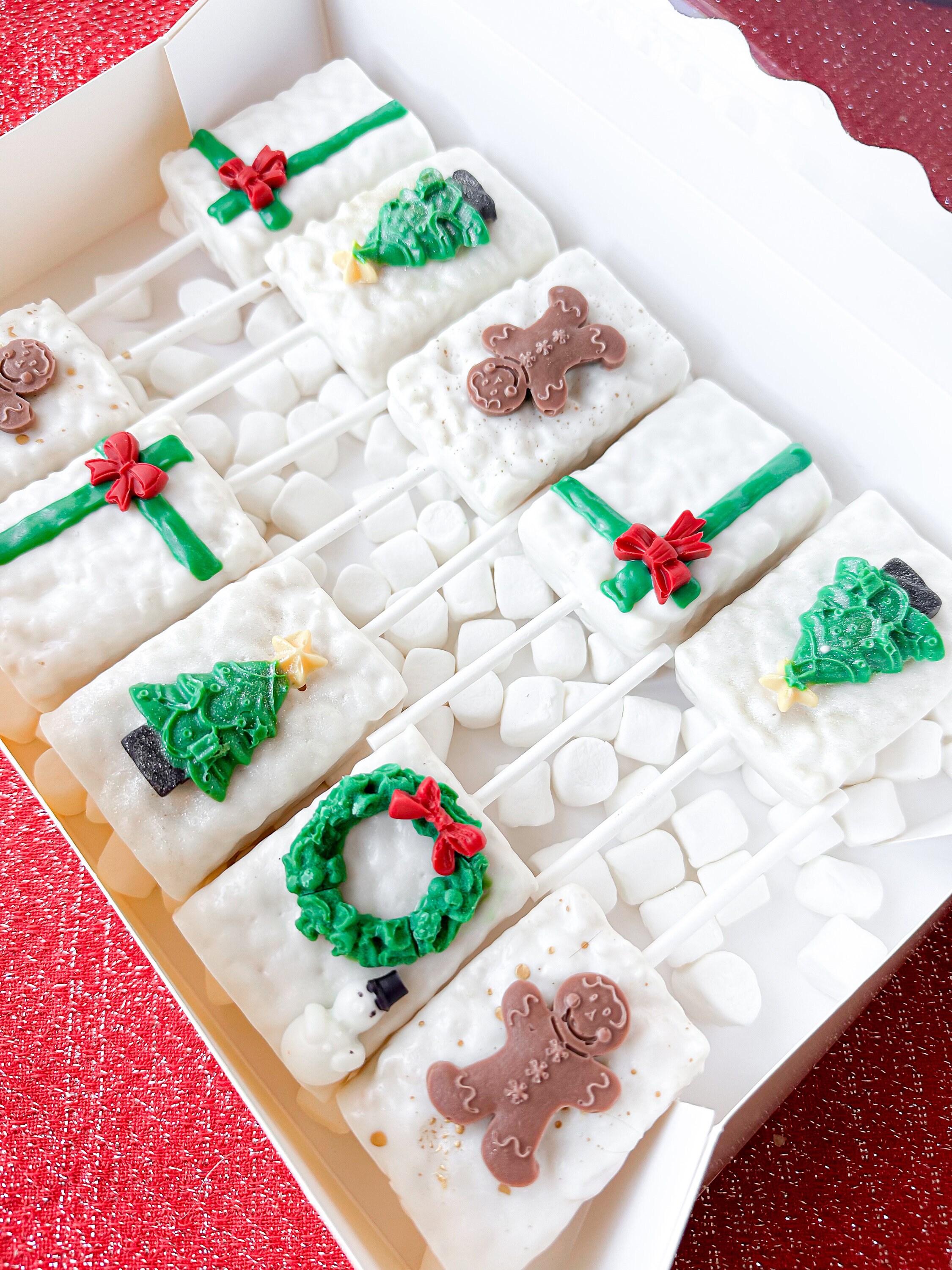 Christmas Party Package Treats, Cake Pops, Rice Krispies, Pretzels ...