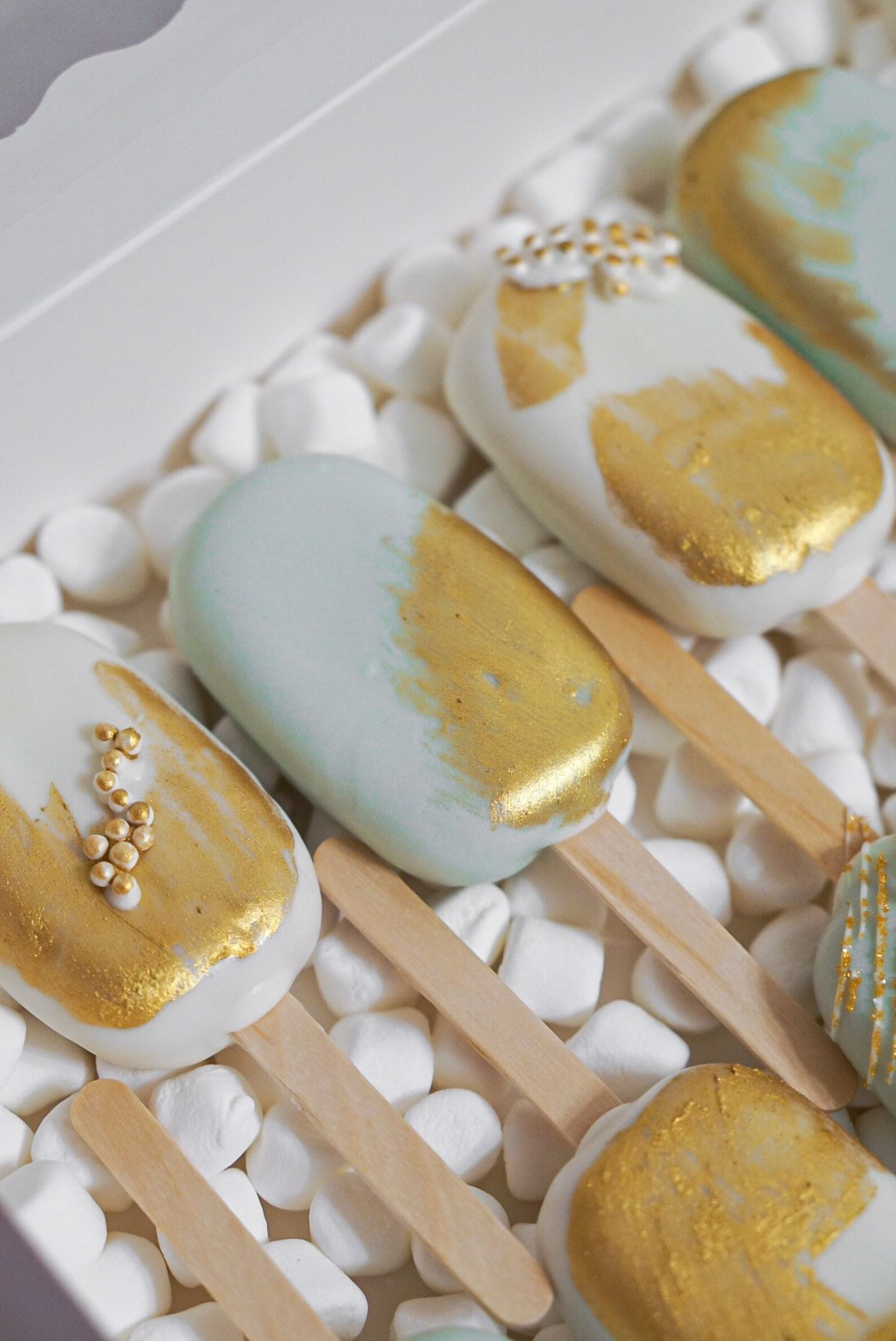 Teal and Gold Cakesicles Cake Pops - Etsy