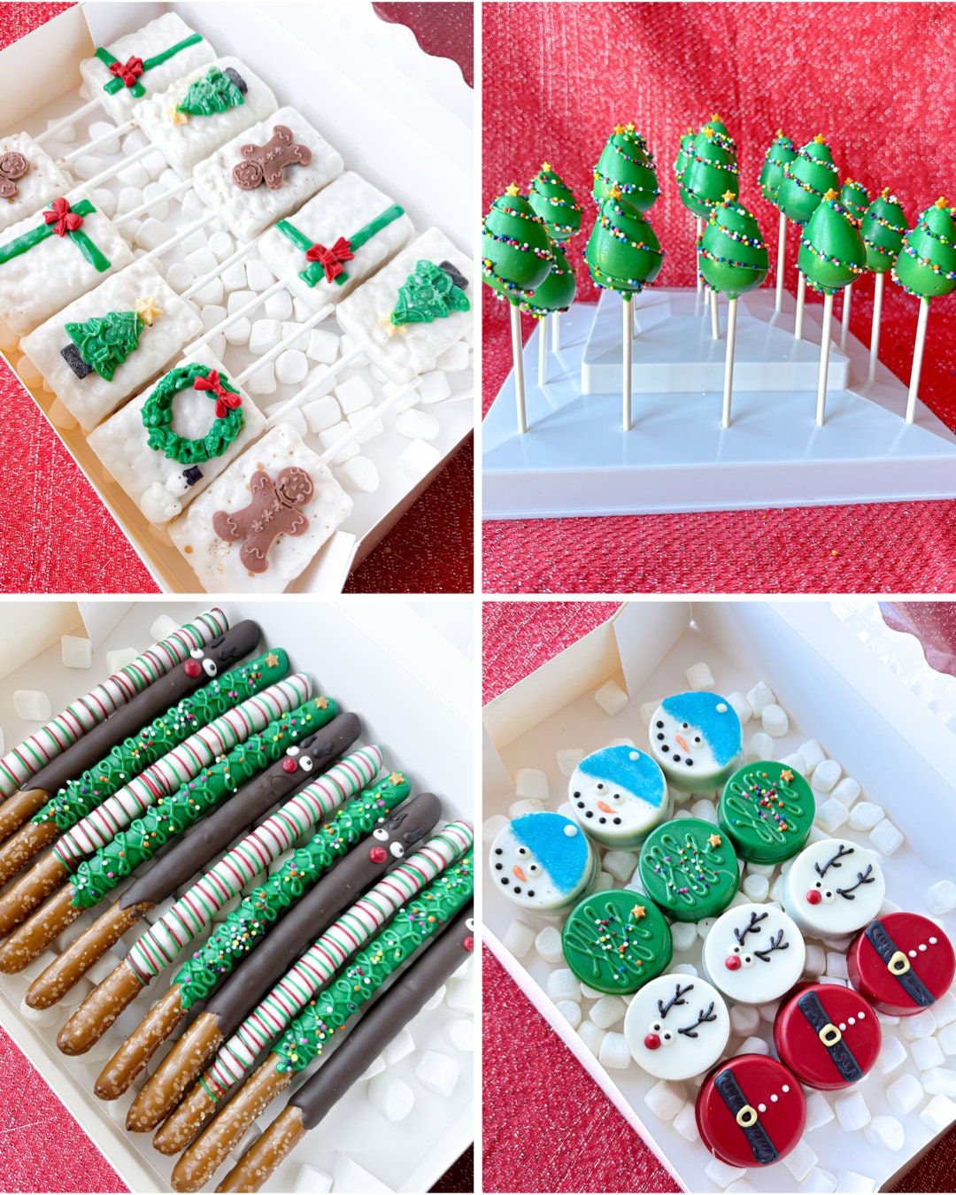 Christmas Party Package Treats, Cake Pops, Rice Krispies, Pretzels ...