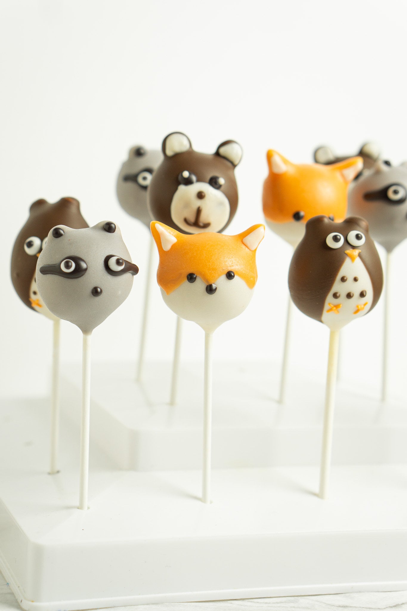 Woodland Animals Hedgehog, Owl, Racoon, Fox Cake Pops, Woodland ...