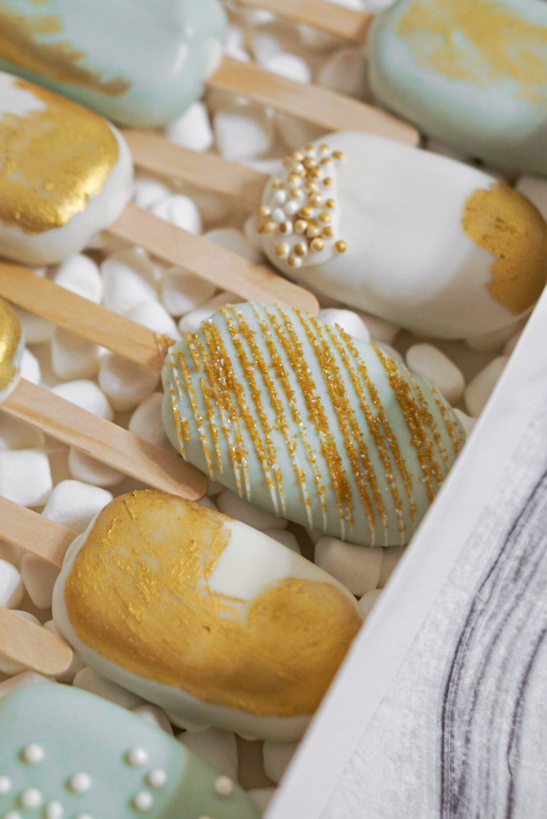 Teal and Gold Cakesicles Cake Pops - Etsy