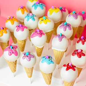 Ice Cream Party Cake Pops, Ice Cream Cone Birthday Cake Pops - Etsy