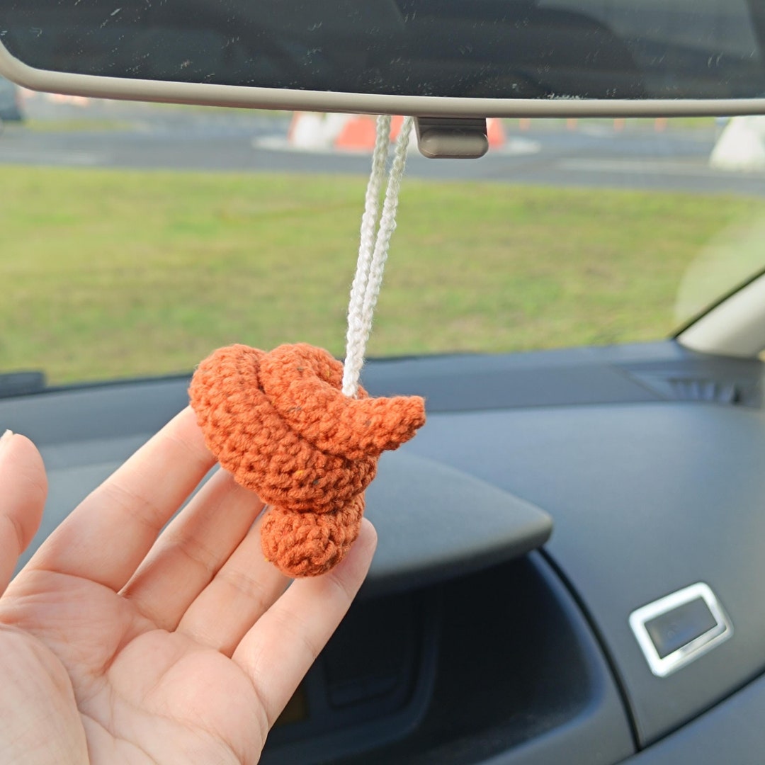 Crochet Poop Car Mirror Hanging, Funny Poop Car Rear View Mirror ...