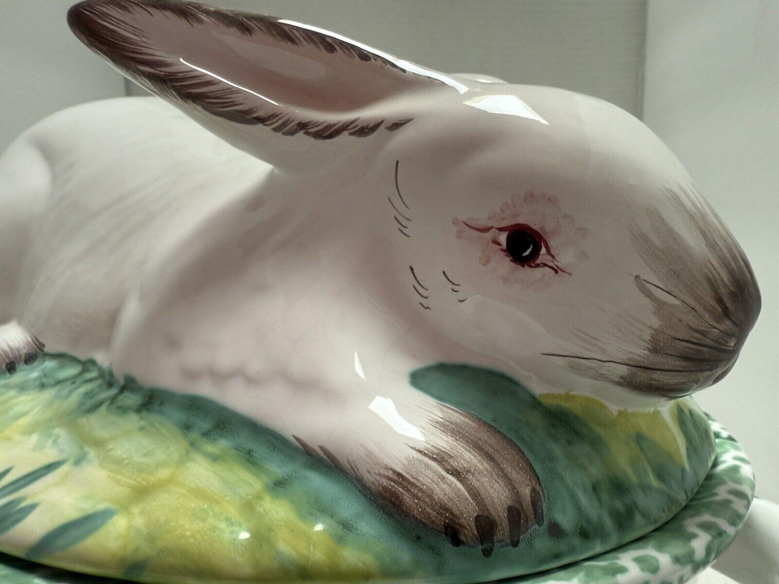 Hand Painted Ceramic Casserole With White Rabbit Lid for Easter - Etsy