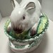 Hand Painted Ceramic Casserole With White Rabbit Lid for Easter - Etsy