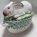 Hand Painted Ceramic Casserole With White Rabbit Lid for Easter - Etsy