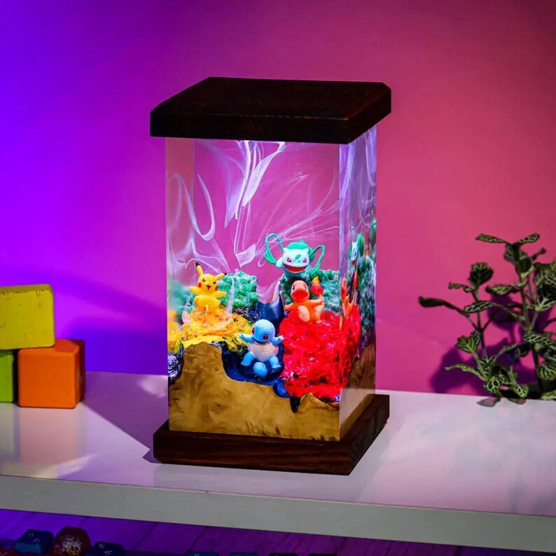 Satoshi Team Resin Diorama Lamp, Custom Diorama Kit, Gifts and Table Lamp for Christmas Decor ...