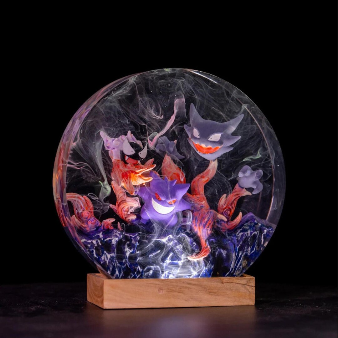 GENGAR Epoxy Lamp, Custom Epoxy Resin Lamp, Resin Night Light, Resin ...