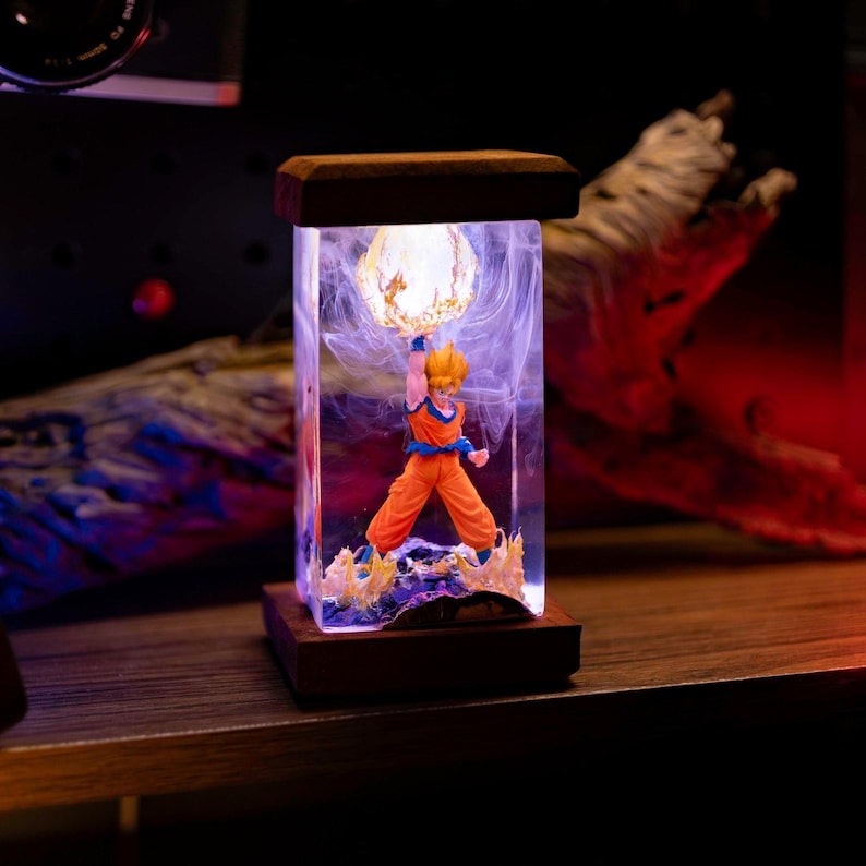Goku Spirit Bomb Resin Lamp – Dragon Ball Z LED Diorama, Anime Energy ...