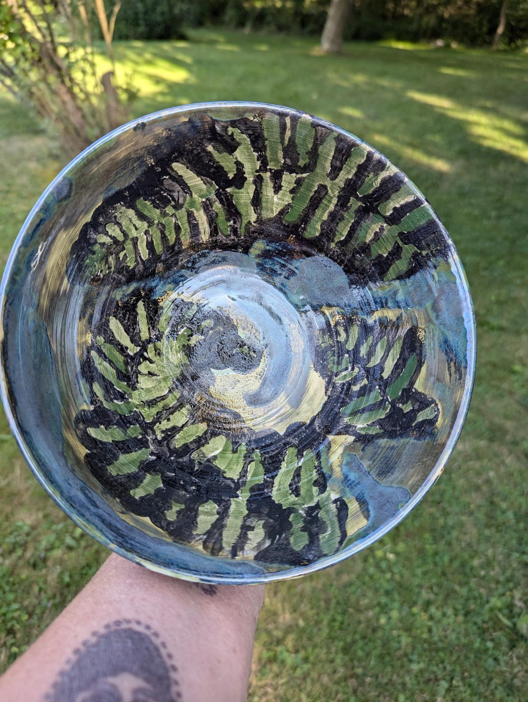 Handmade Fern Pottery Serving Bowl: Wheel Thrown Stoneware - Etsy