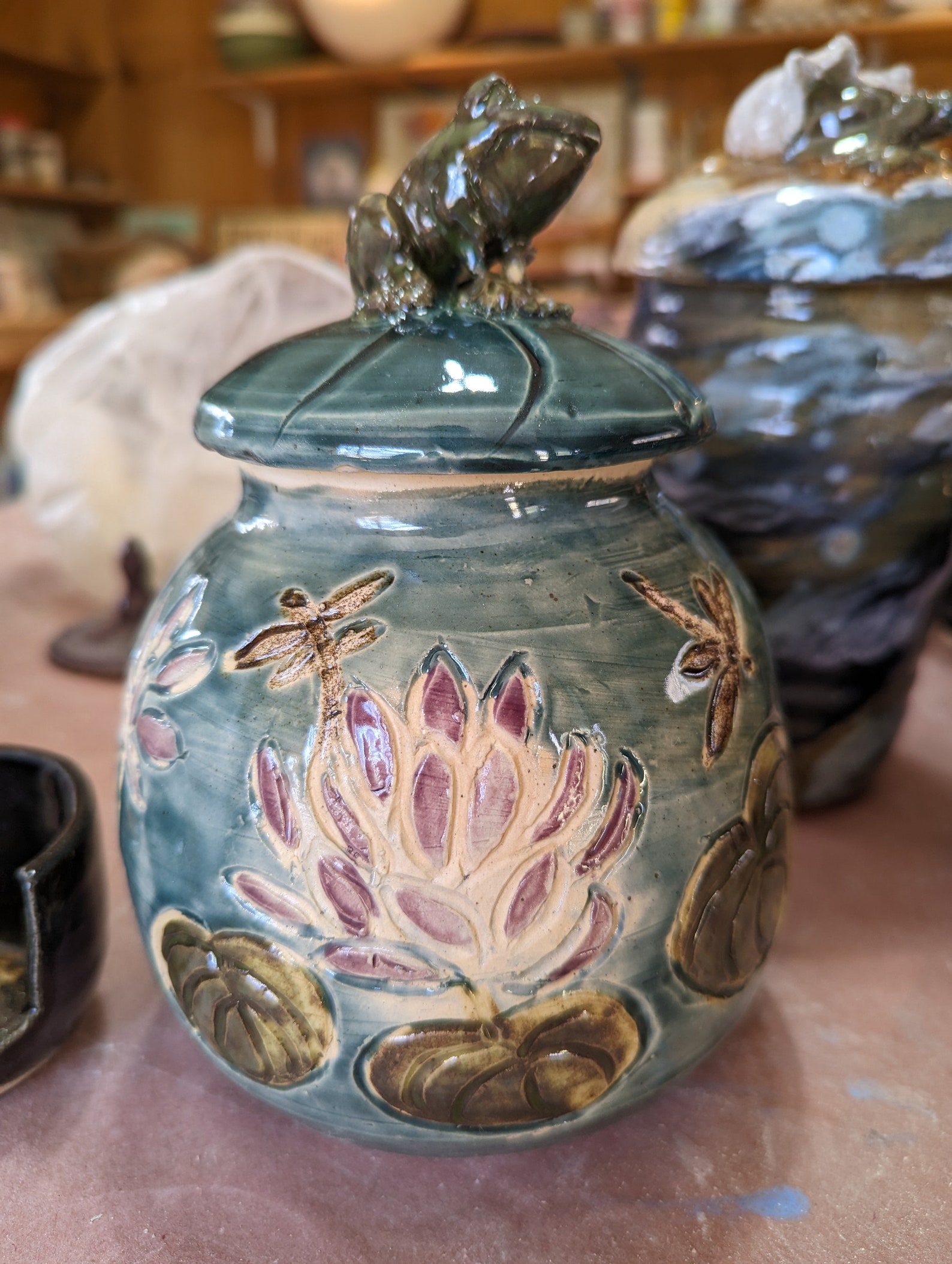 Frog Jar Handmade, Wheel Thrown, Ceramic Lidded Frog Jar. Beautiful ...