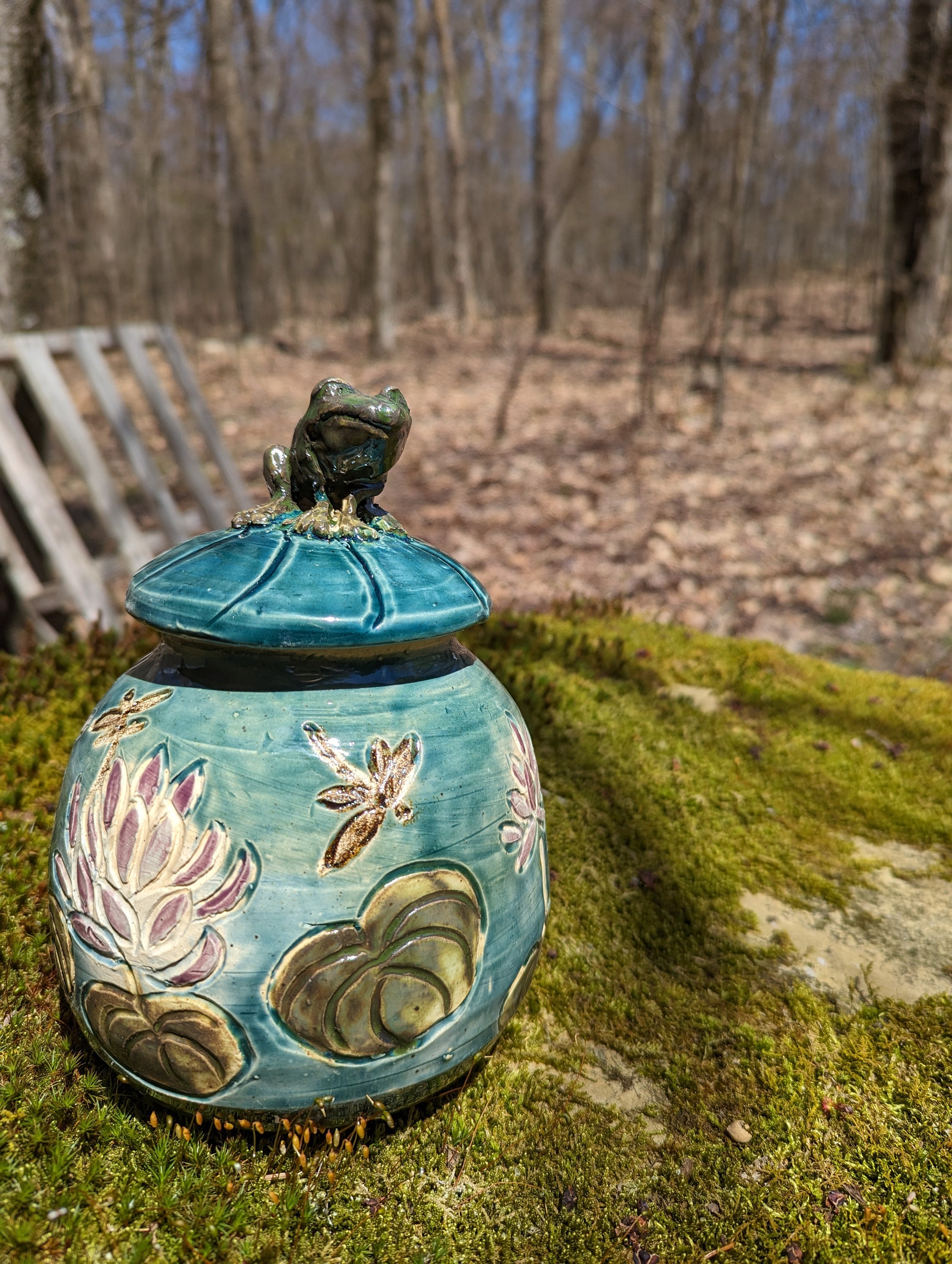 Frog Jar Handmade, Wheel Thrown, Ceramic Lidded Frog Jar. Beautiful ...