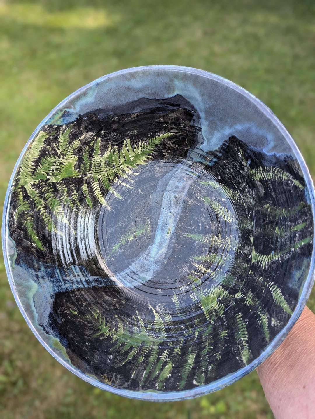 Fern Serving Bowl 3 Wheel Thrown and Hand Detailed Using Live Fern ...