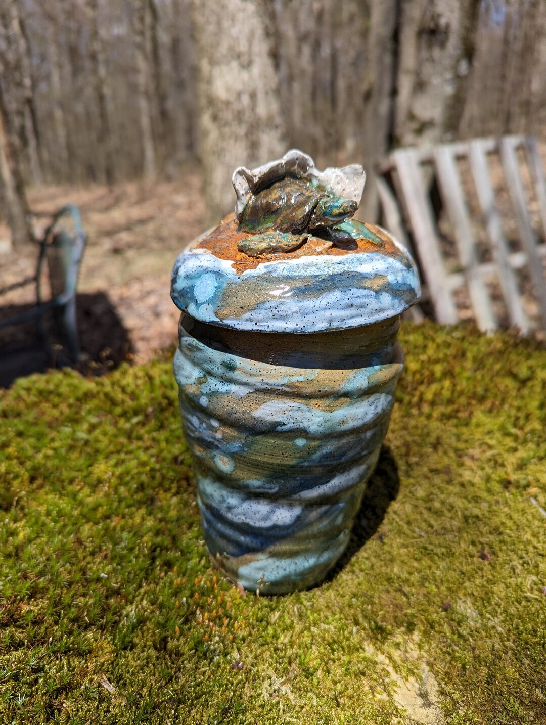 Sea Turtle Jar Handmade, Wheel Thrown, Ceramic. Beautiful Detailing. - Etsy