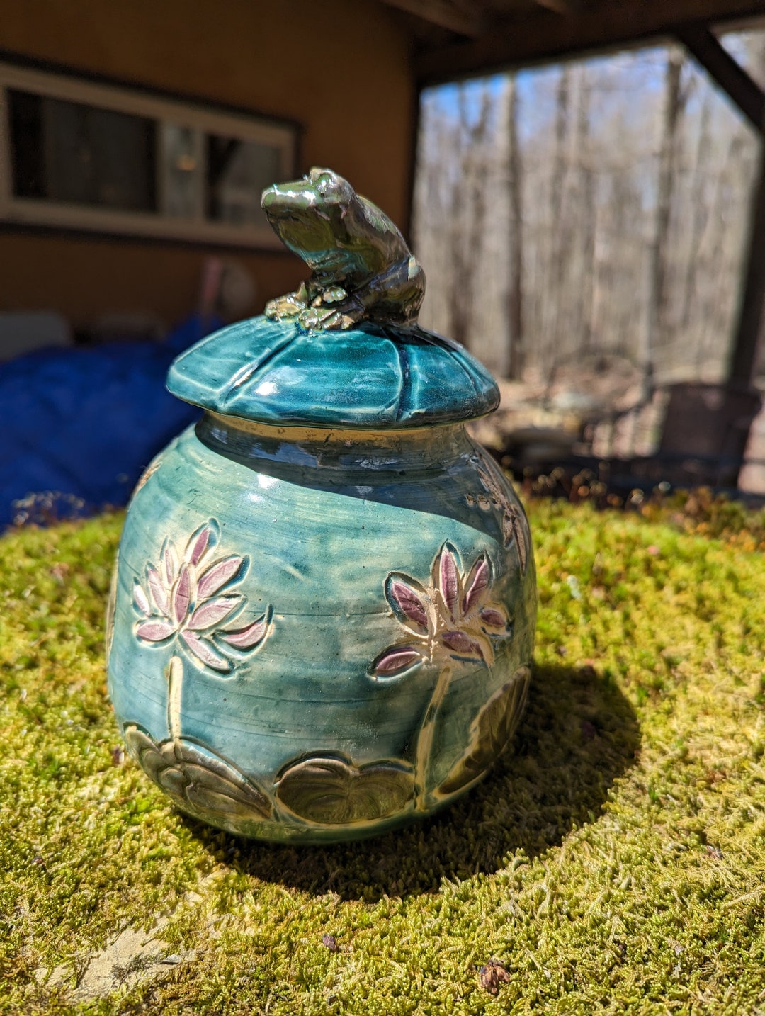 Frog Jar Handmade, Wheel Thrown, Ceramic Lidded Frog Jar. Beautiful ...